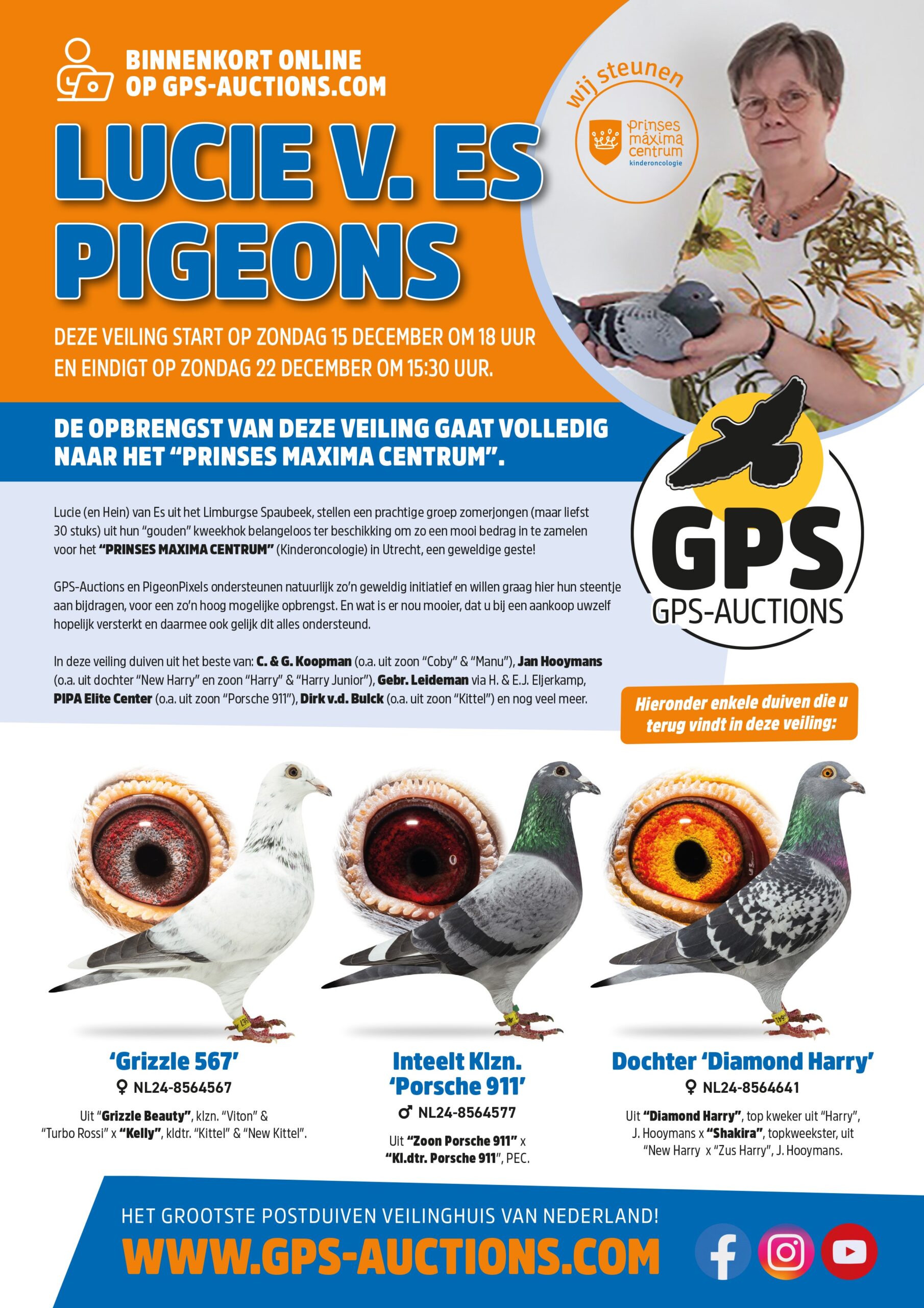Lucie v. Es Pigeons - t.b.v. Prinses Maxima Centrum - GPS-Auctions